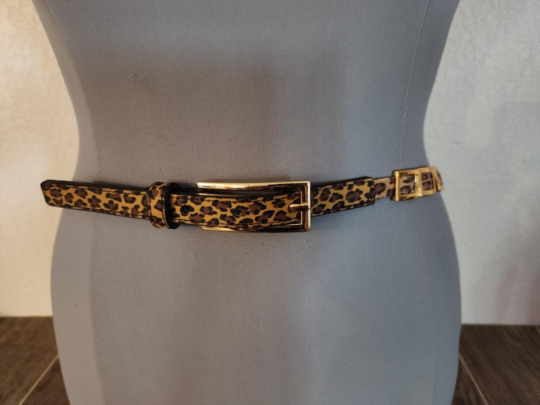 Leopard Print and Chain Belt - Stretch | Bill Blass Leopard Cheetah ...