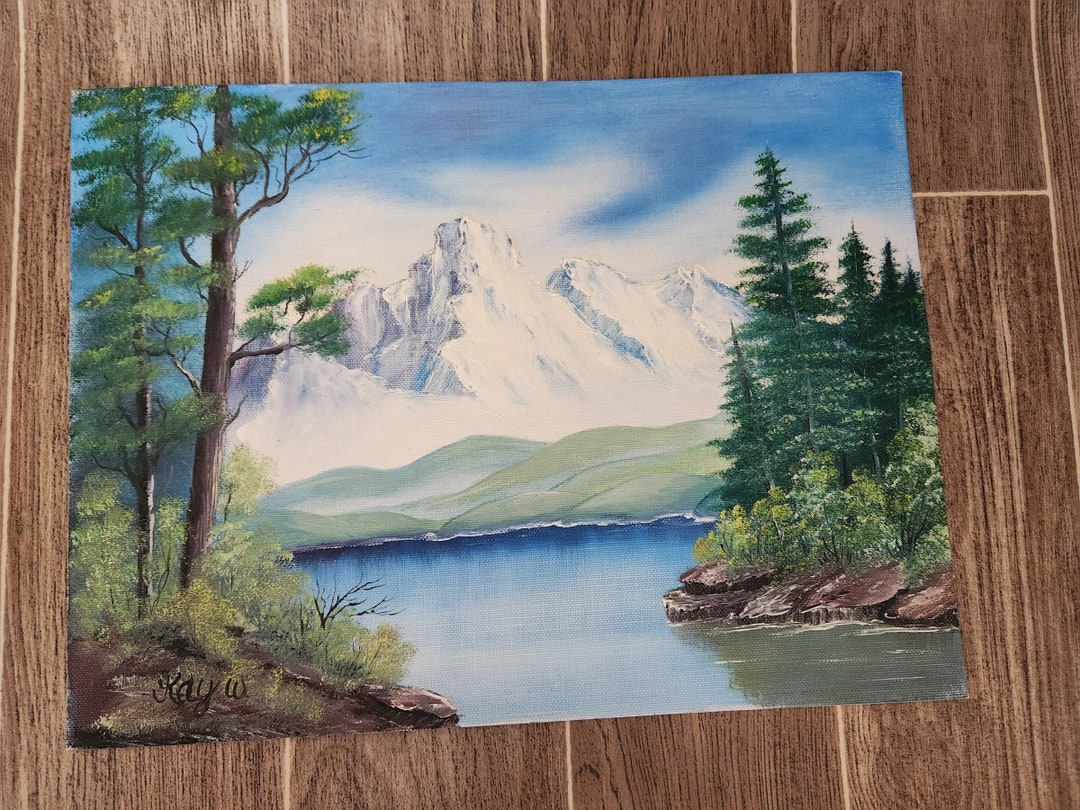 Original Landscape Oil Painting by Kay W | Estate Art | Mountains Lake ...