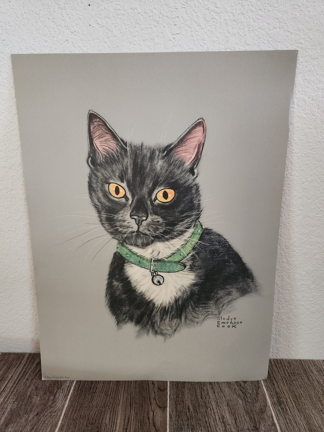 Vintage 1940's Gladys Emerson Cook Art Print - Cat - Etsy