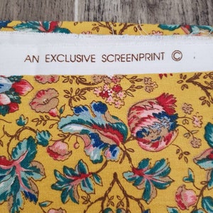 Vintage Unused Piece of Fabric by Spectrum Fabrics | Botanical Floral ...