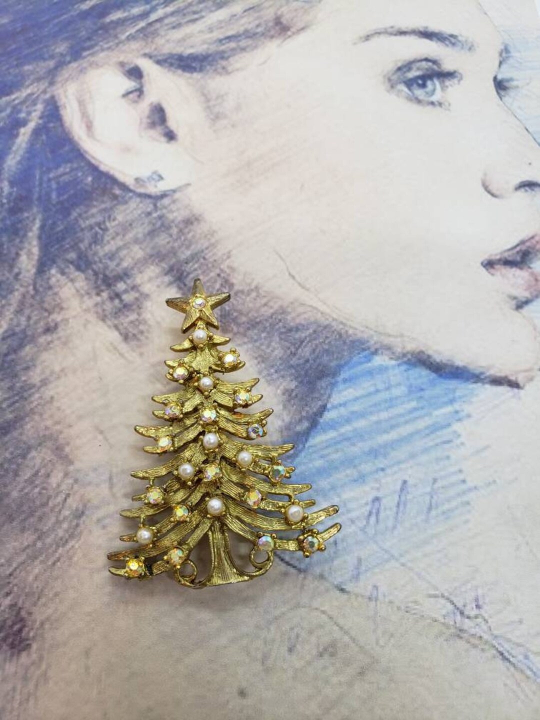 Vintage Tancer Gold Tone Christmas Tree Brooch | Tancer Ii Christmas ...
