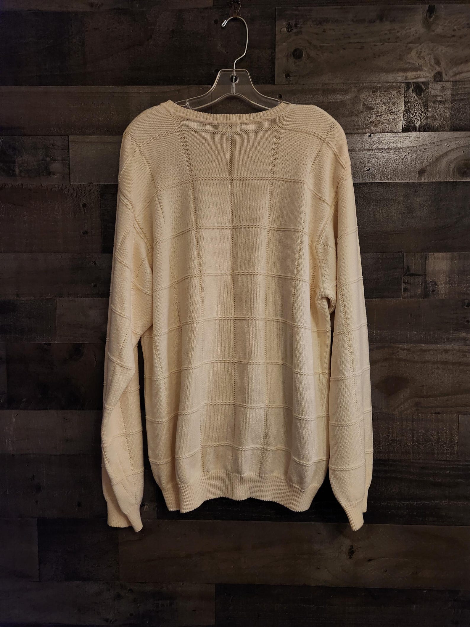 Vintage Pale Yellow Pullover Sweater by Izod | Grid Design Knit Sweater ...