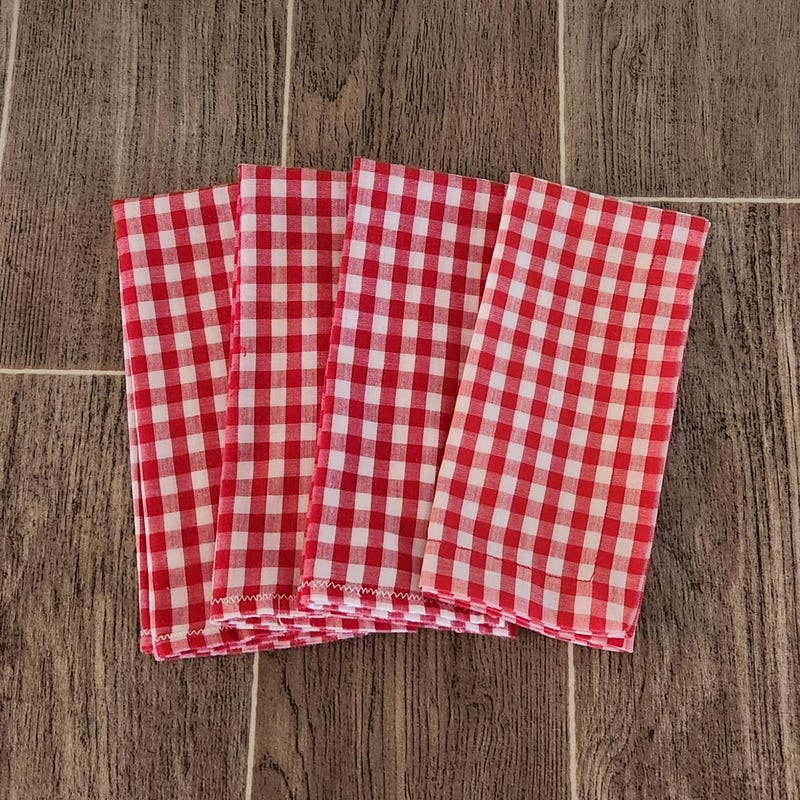 Red Gingham Napkins - Etsy