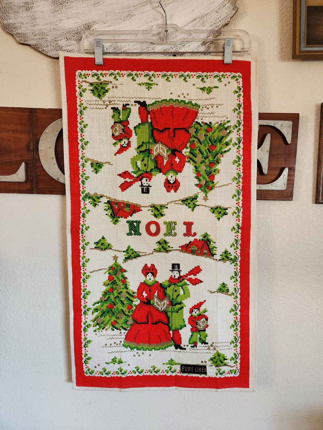 Vintage Christmas Linen Pure Linen Table Linen or Dish Towel 16 X 28 - Etsy