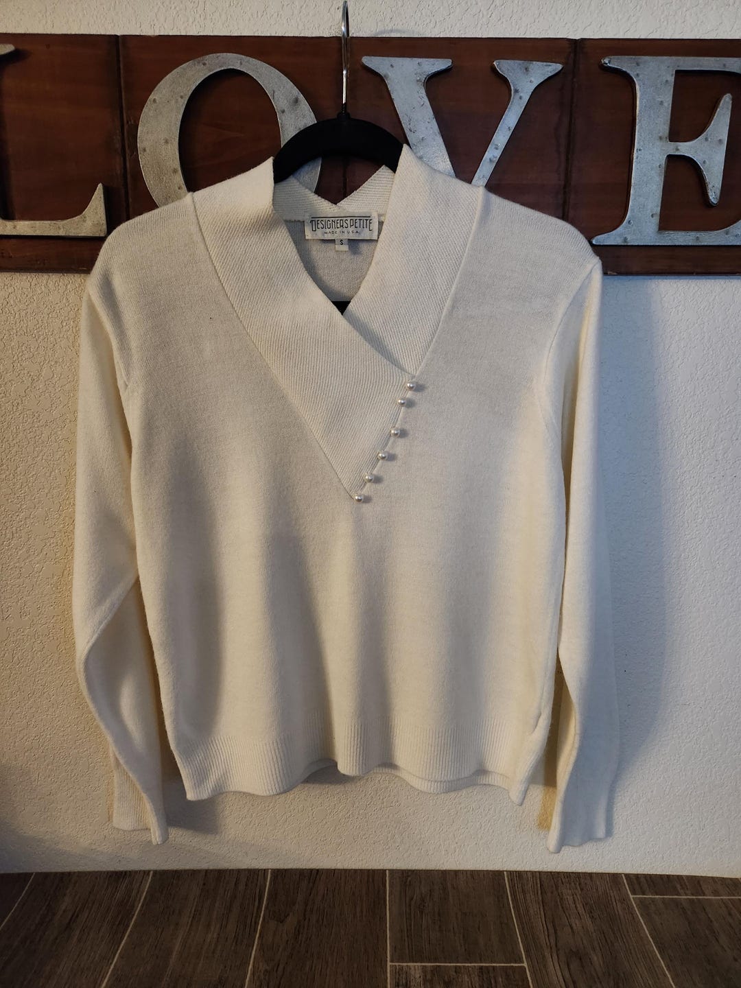 Vintage Soft Acrylic Sweater by Designers Petite | Cream Sweater With ...