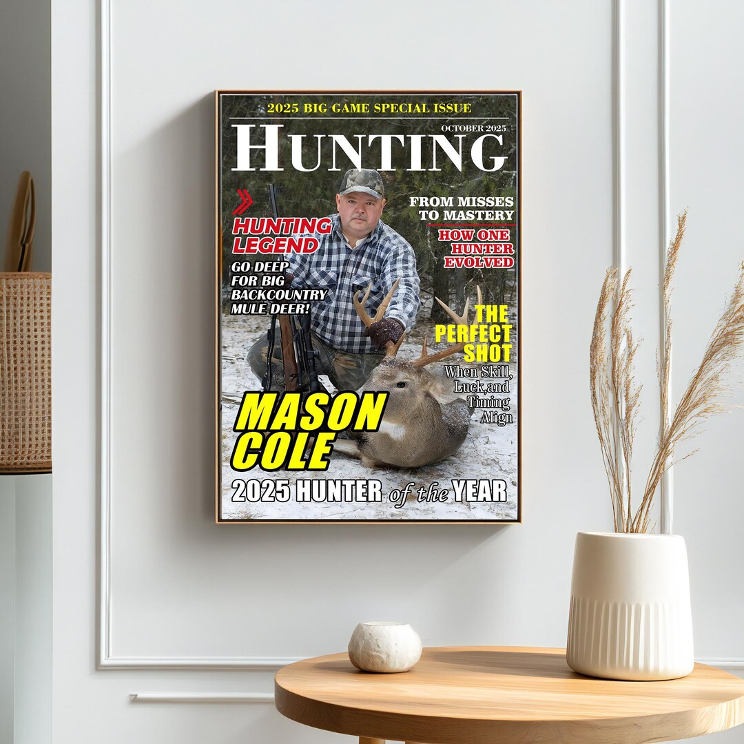 Custom Hunter Magazine Cover, Personalized Hunting Gifts for Men ...