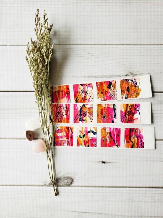 Original Art Journaling Sticker Sheetsmixed Media - Etsy