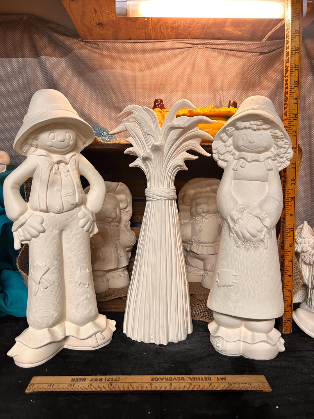 Ready to Paint Ceramic Tall Scarecrow Couple - Etsy