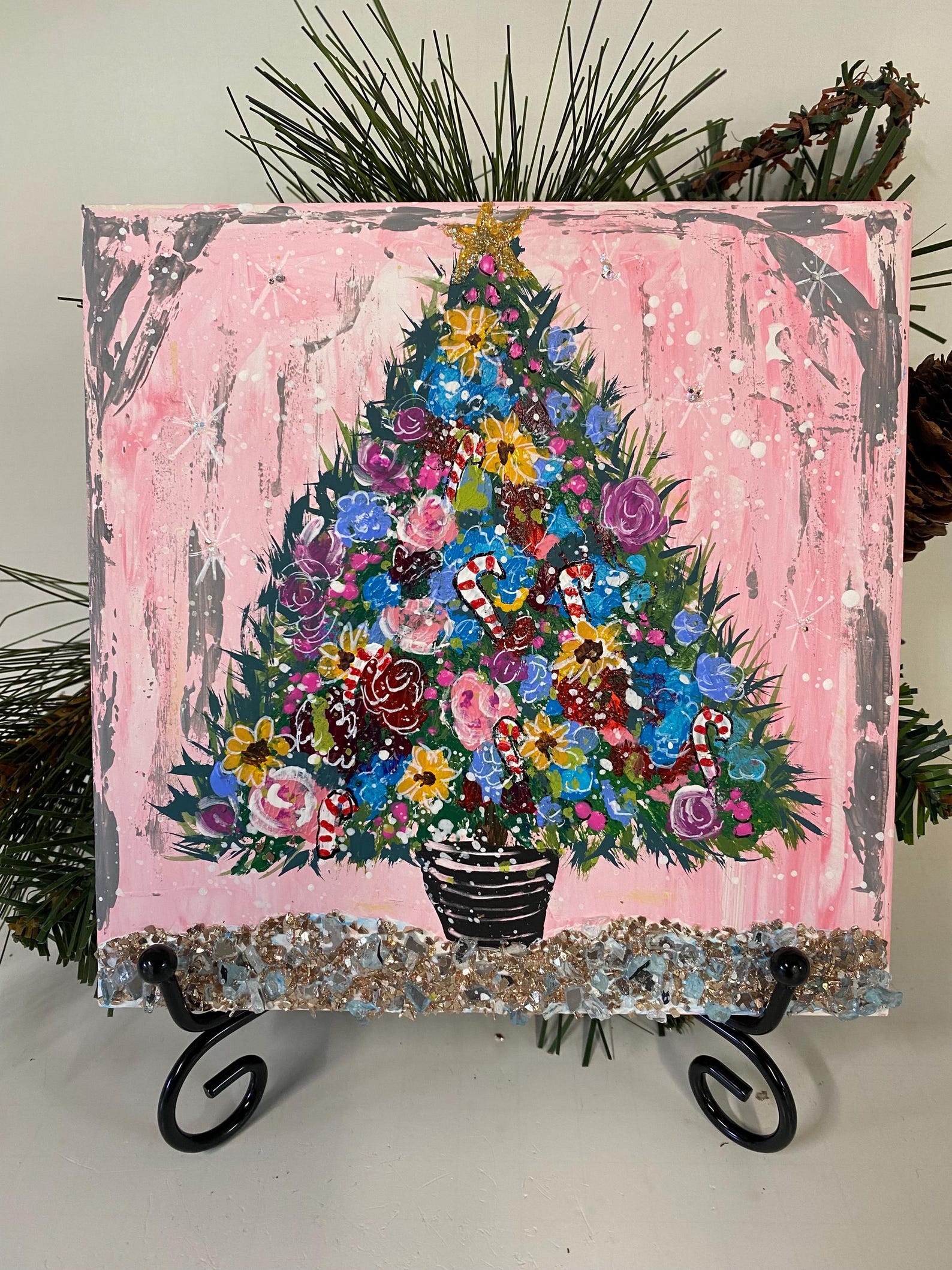 Christmas Tree Tile Art Shelf Sitter - Etsy