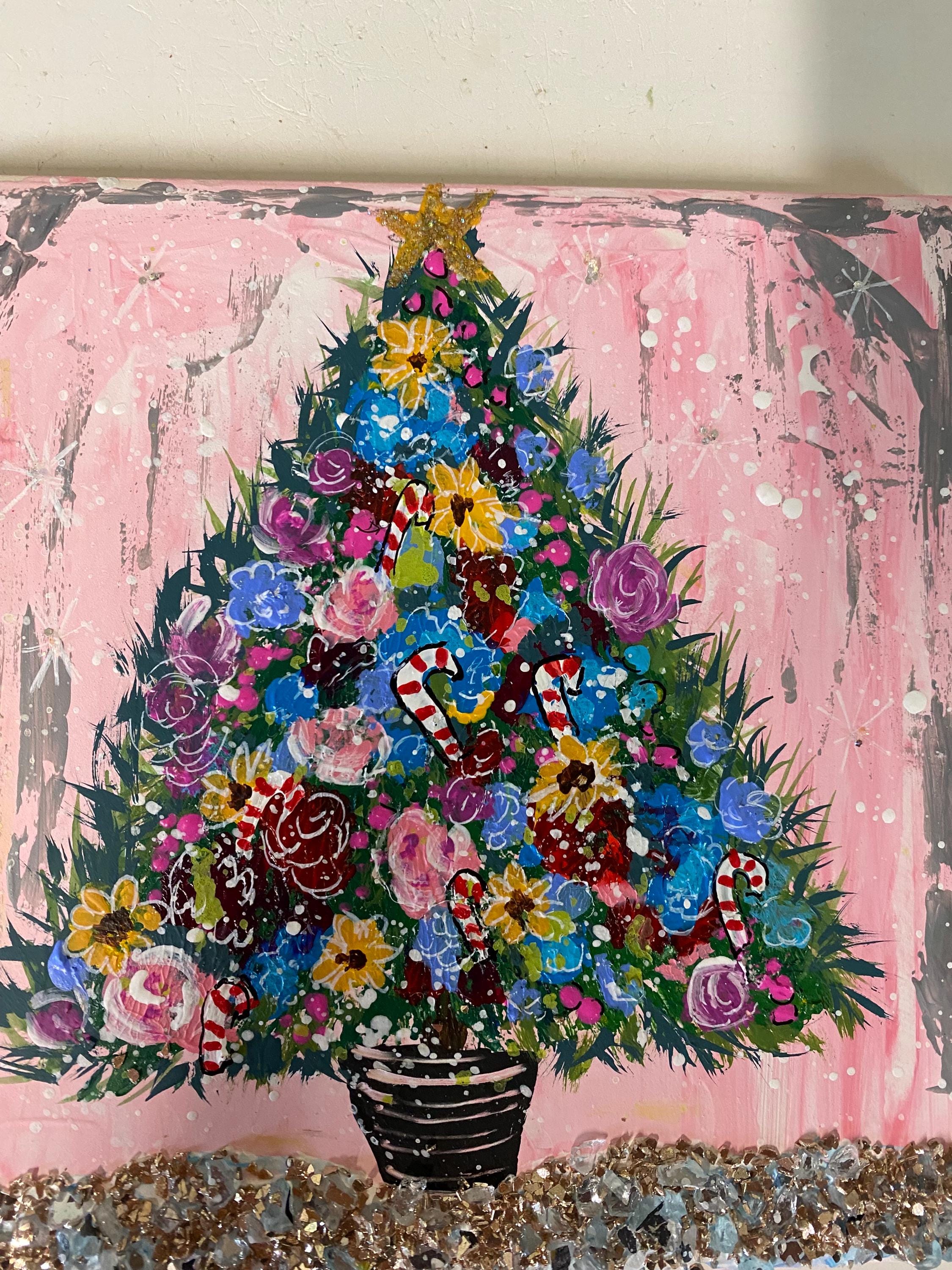 Christmas Tree Tile Art Shelf Sitter - Etsy