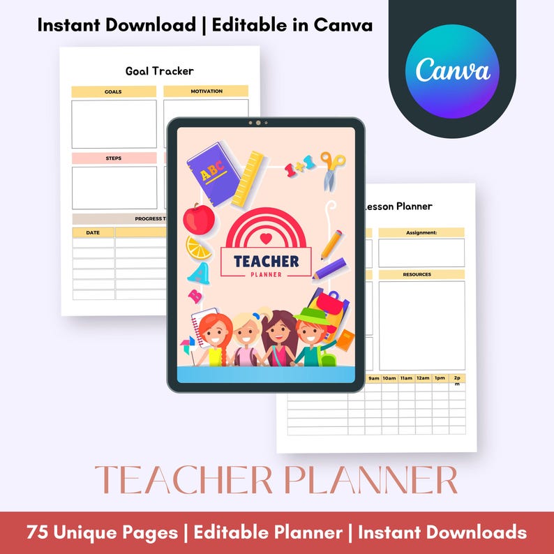 Editable 2025 Teacher Planner, Back to School Teacher Template ...