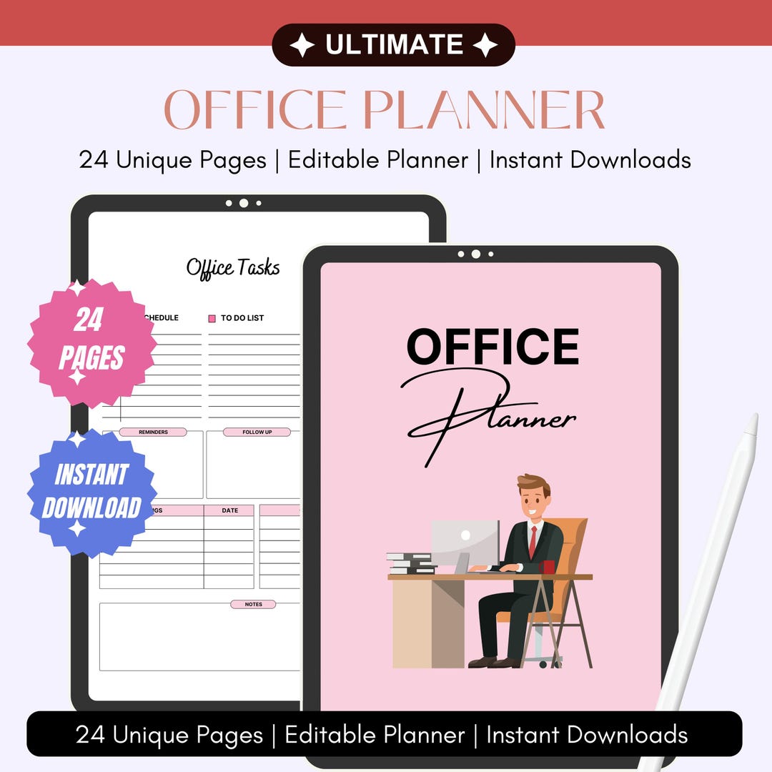 Office Work Planner and Organizer, Work to Do Checklist, Custom ...