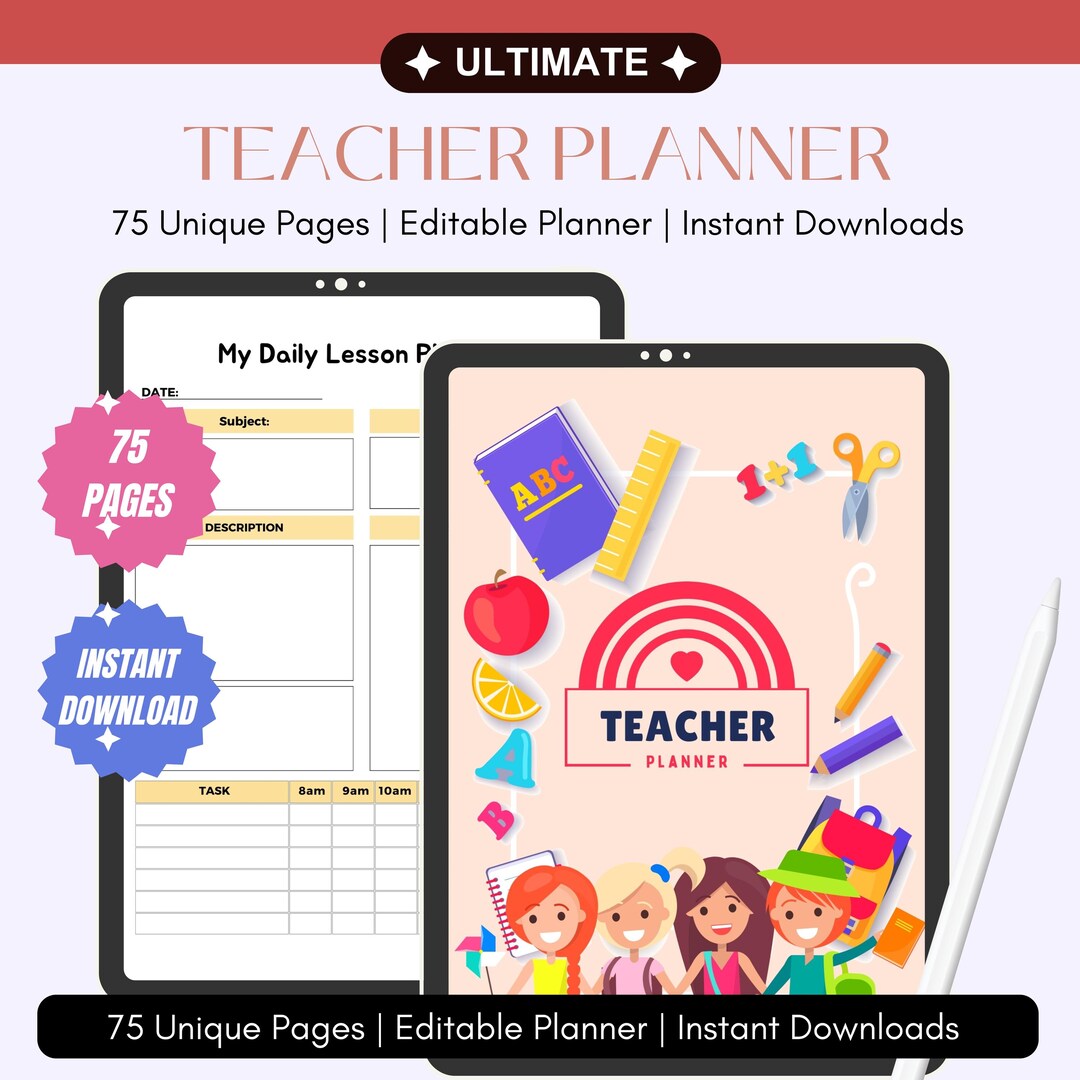 Editable 2025 Teacher Planner, Back to School Teacher Template ...