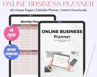 Minimalist Editable Business Planner, Printable Business Planner Bundle ...