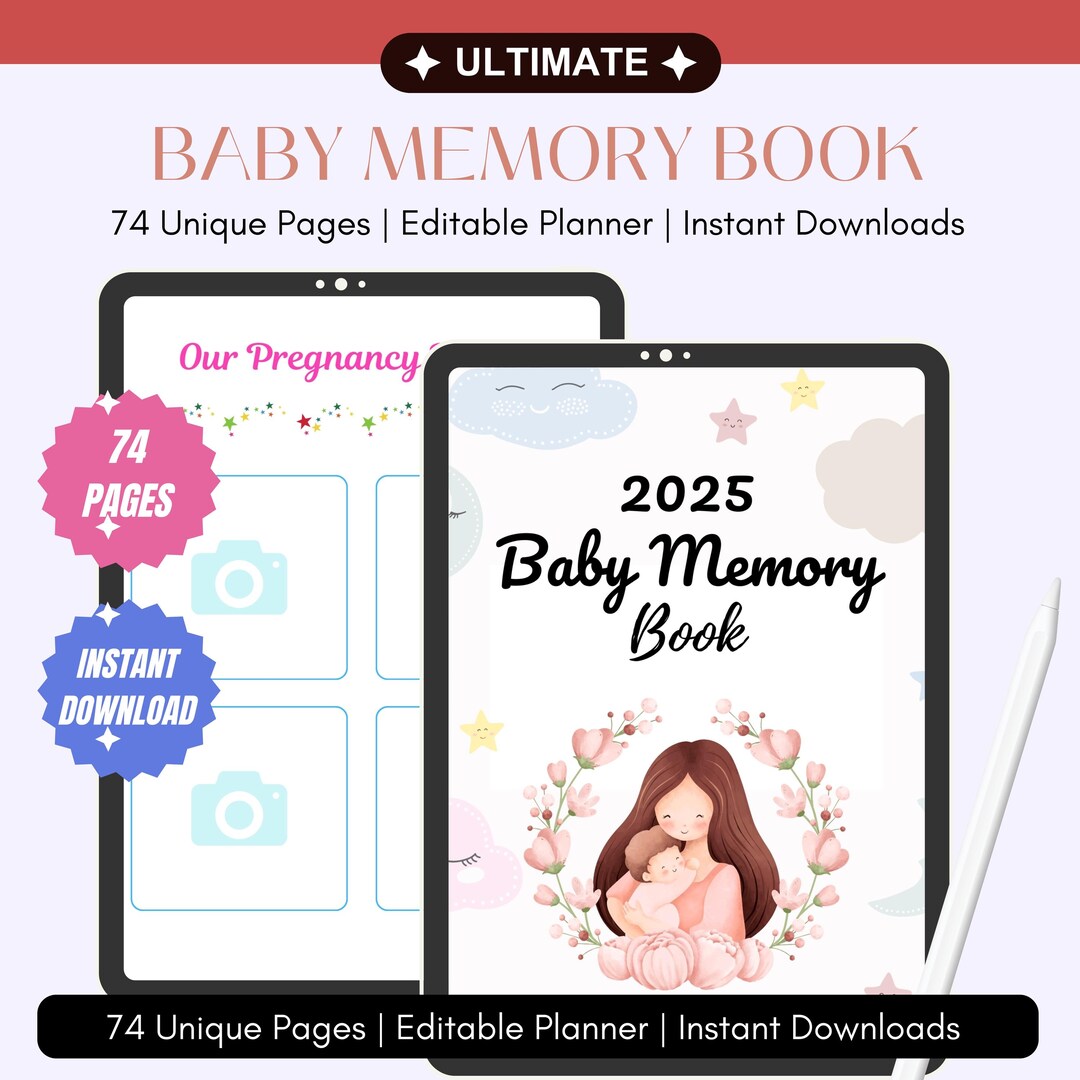 Baby Memory Book With PLR Resell Rights, Baby Book Printable, Kids ...