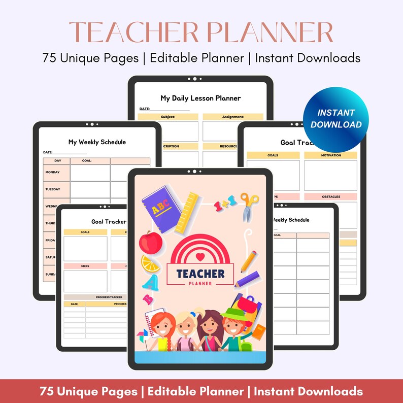 Editable 2025 Teacher Planner, Back to School Teacher Template ...