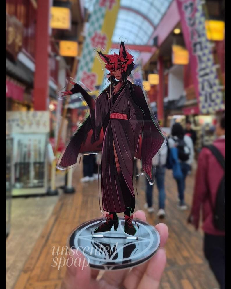Hazbin Hotel Alastor Acrylic Keychains & Kimono Standee Extras - Etsy