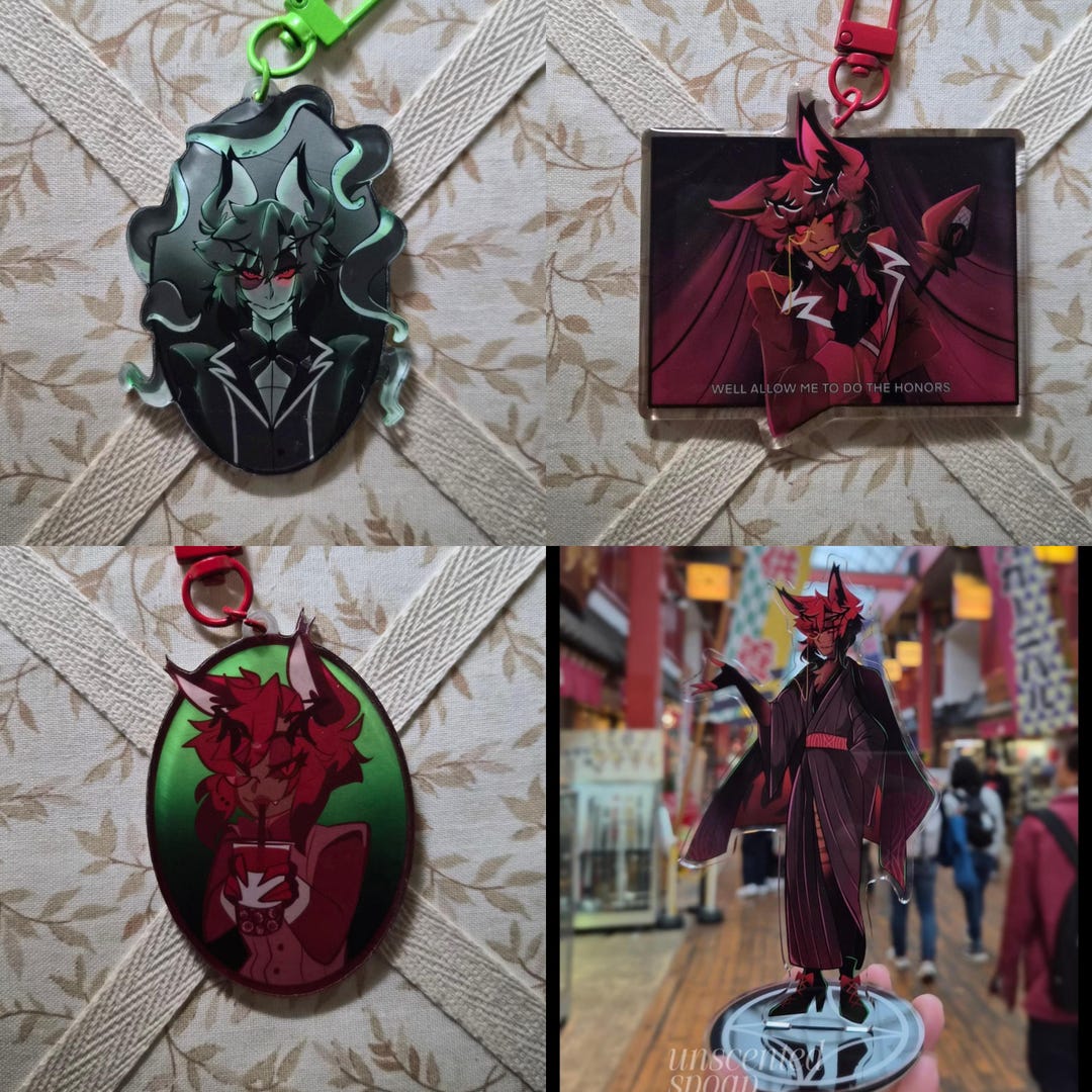 Hazbin Hotel Alastor Acrylic Keychains & Kimono Standee Extras - Etsy