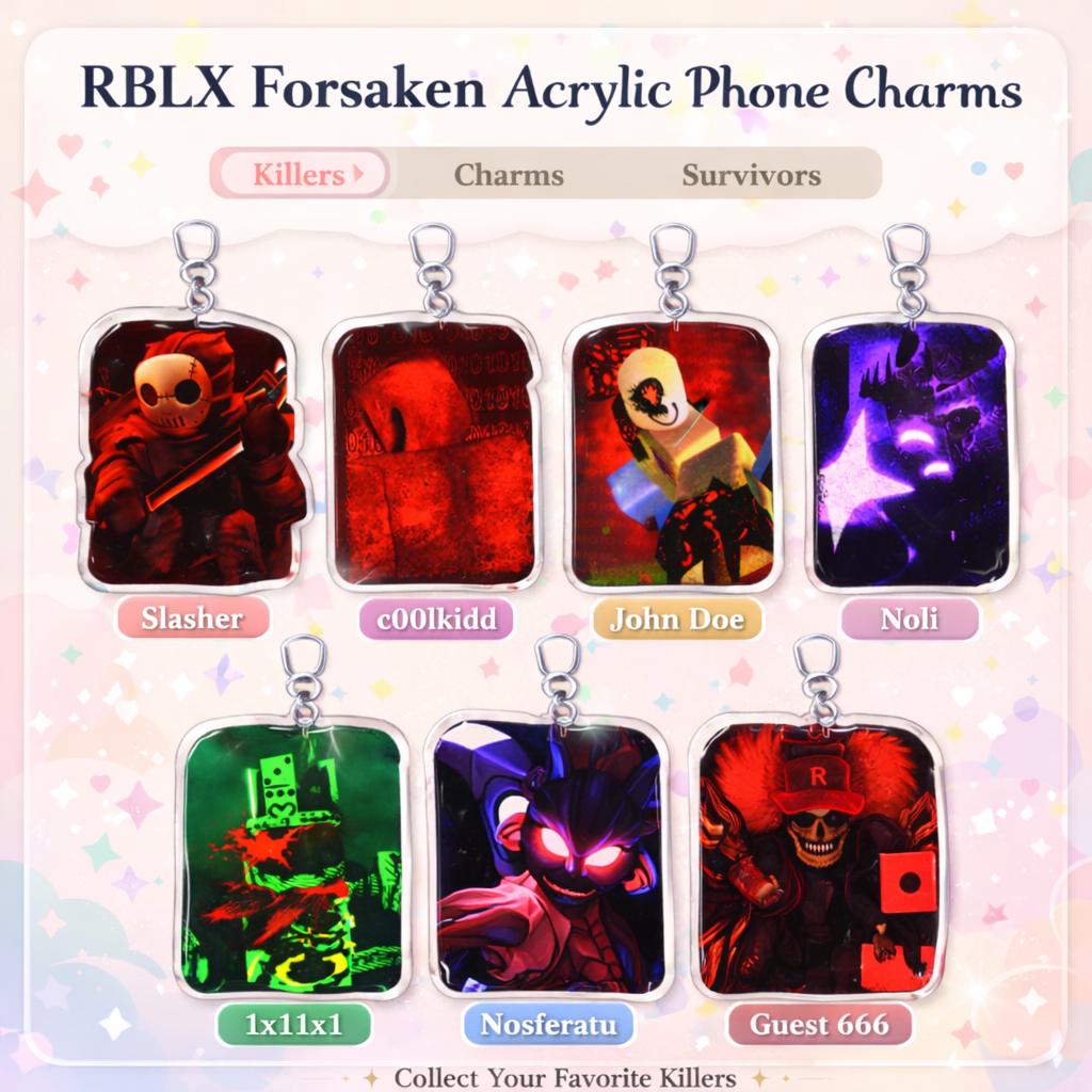 RBLX Forsaken Acrylic Connecting Keychain Killers | Double-sided Design ...
