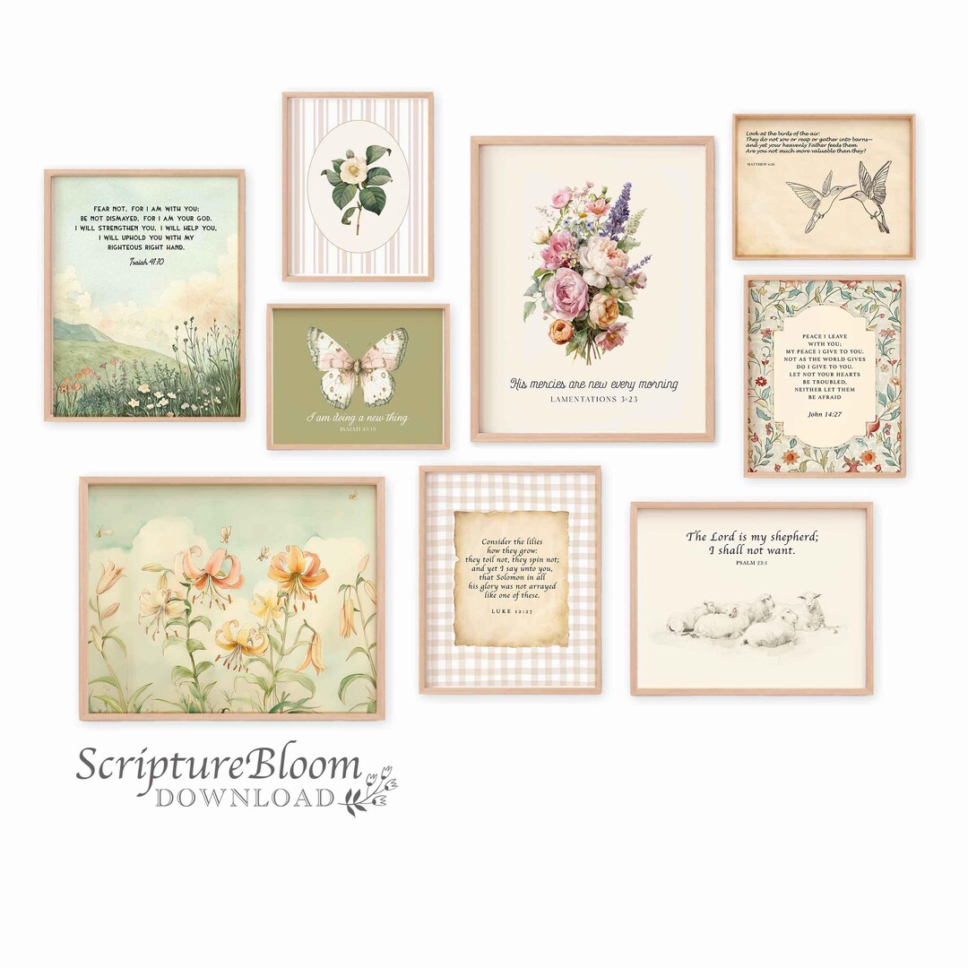 Vintage Christian Bible Verse Gallery: Watercolor Nature Scripture ...