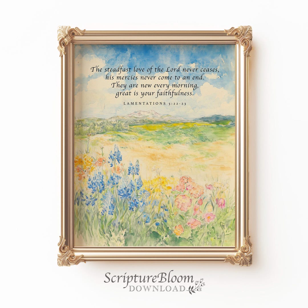 Wildflowers Bible Verse Wall Art, Scripture Printable, Vintage ...