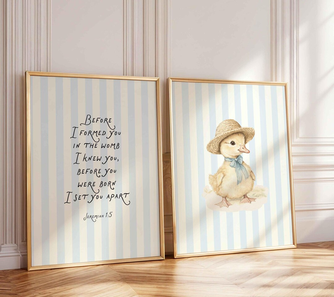 Jeremiah 1 5 Goose Bible Verse Wall Art Set: Printable Christian Baby ...
