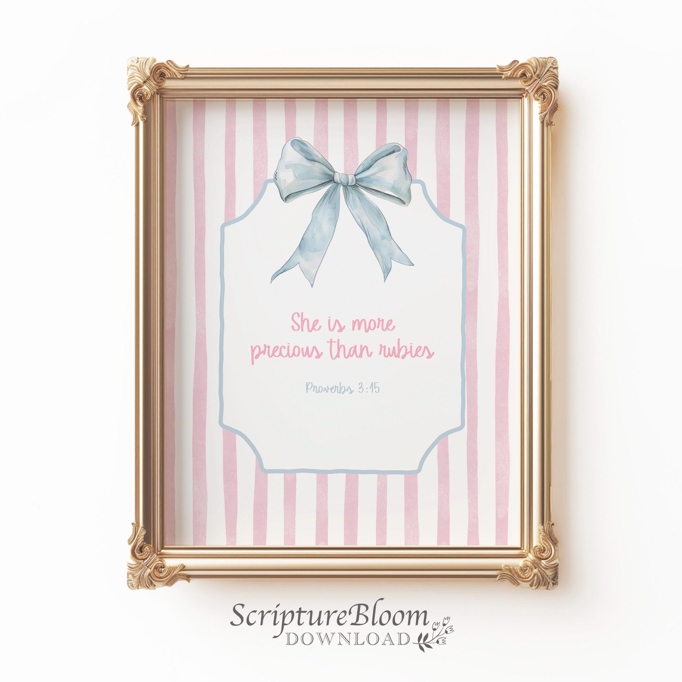 Proverbs 3:15 Bible Verse Wall Art, She is More Precious Than Rubies ...