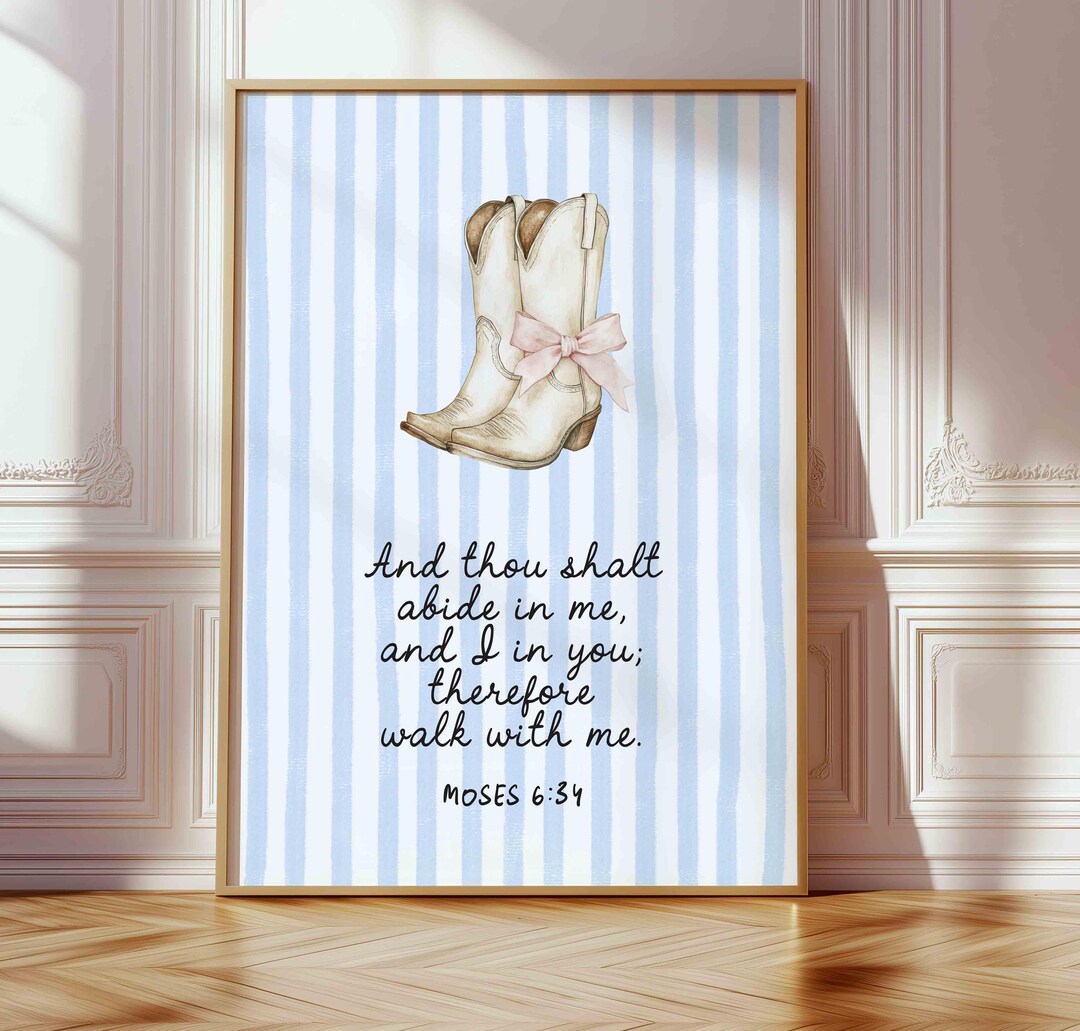 Walk With Me LDS Youth Theme 2026 Print - Moses 6:34 Cowgirl Boots ...