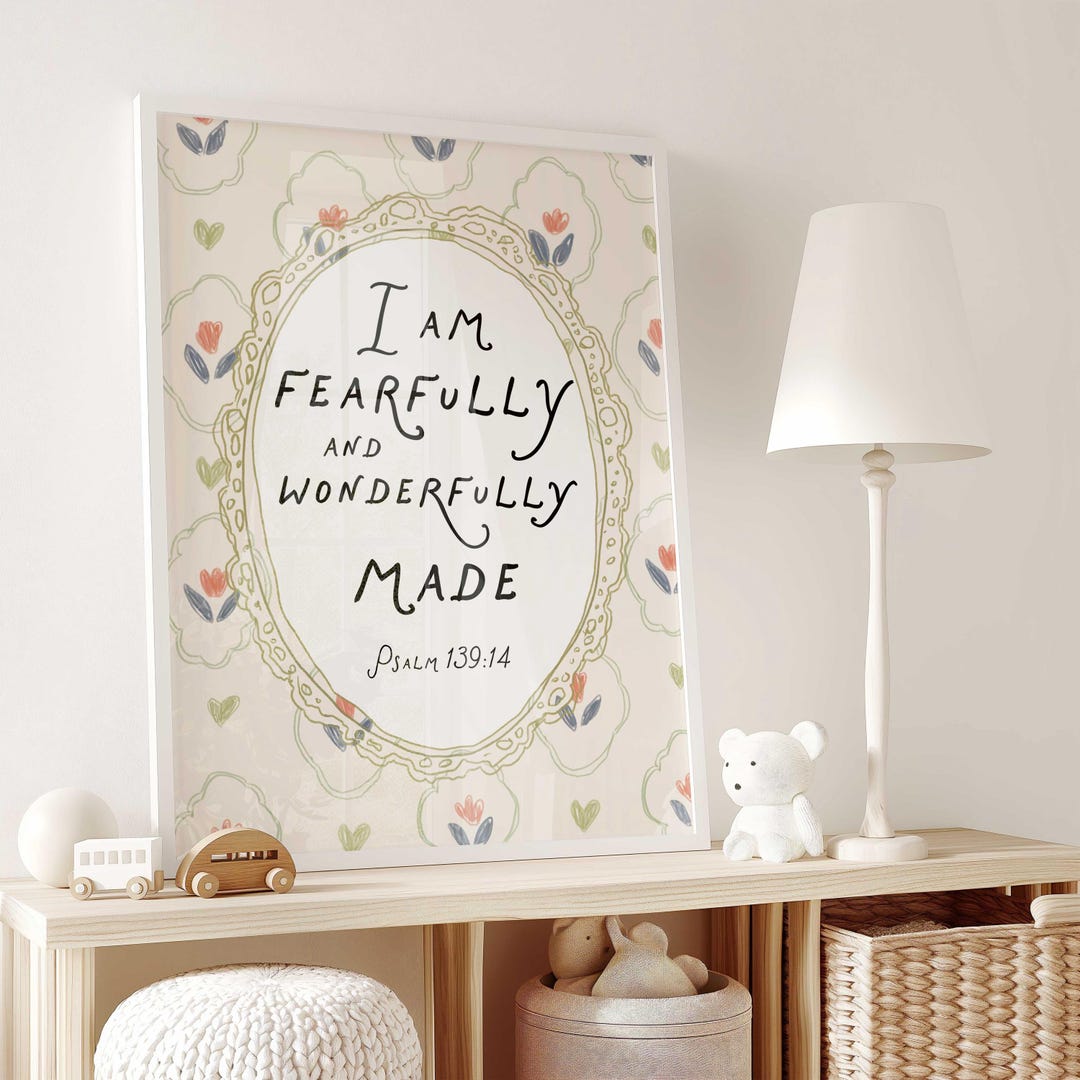 Psalm 139:14 Bible Verse Print – Fearfully & Wonderfully Made Scripture ...