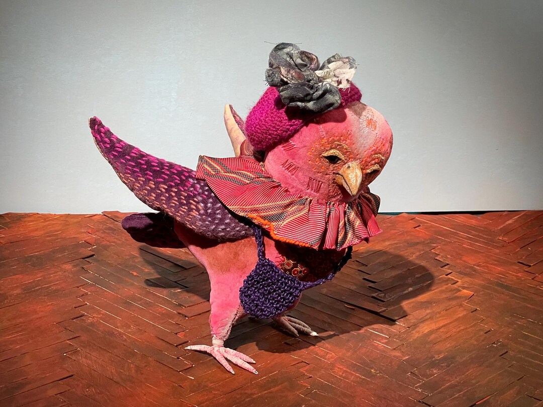 Adela - Textile Art Bird Hand Made Artistic Bird, Personaalized Bird ...