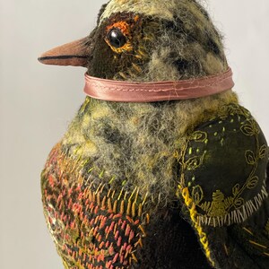 Bertha - Textile Art Bird Hand Made Artistic Bird, Personaalized Bird ...