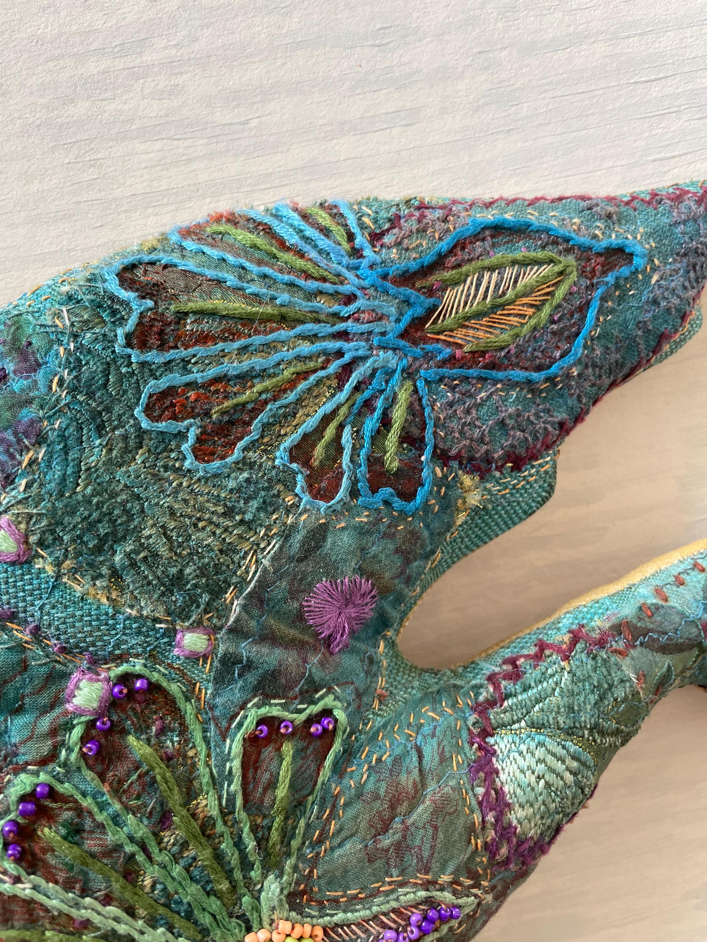 Hand-embroidered Bird Wall Sculpture, Textile Art by Daria Sikora - Etsy