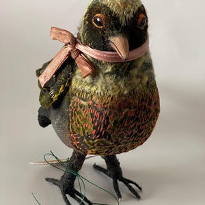 Bertha - Textile Art Bird Hand Made Artistic Bird, Personaalized Bird ...