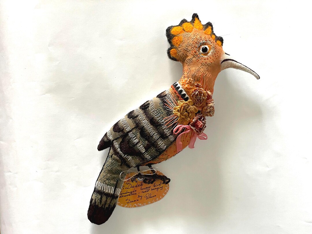 Handstitched Wall Hanging Sculpture Textile Art Bird by Daria Sikora ,A ...
