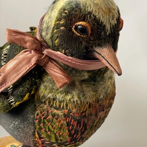 Bertha - Textile Art Bird Hand Made Artistic Bird, Personaalized Bird ...