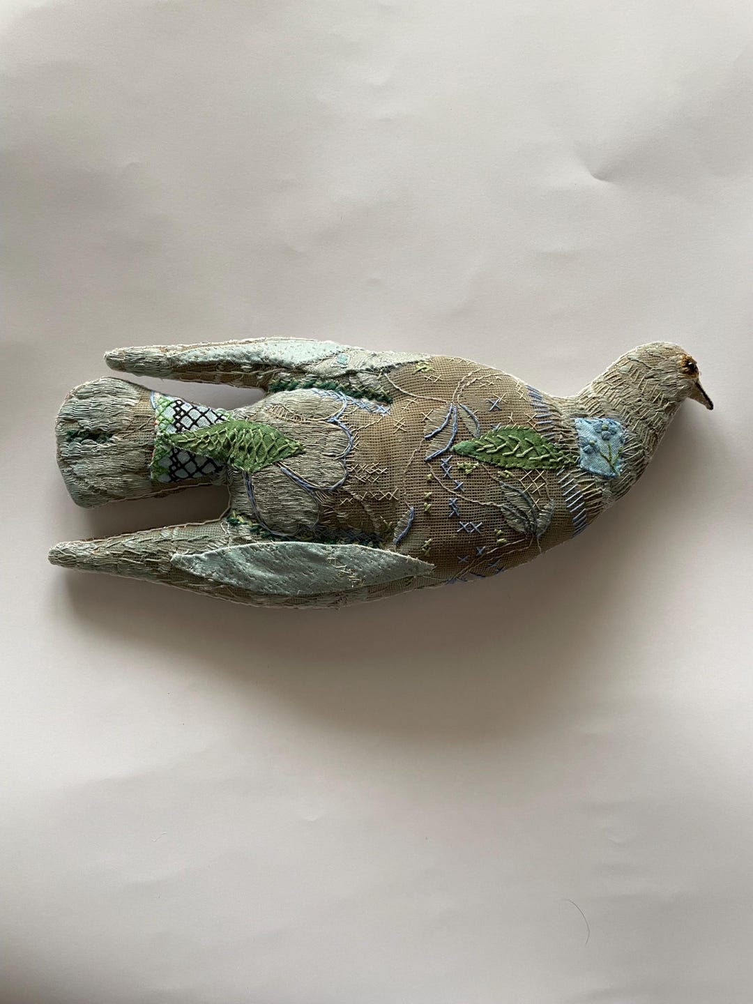 Handstitched Wall Hanging Sculpture Textile Art Bird by Daria Sikora ,A ...