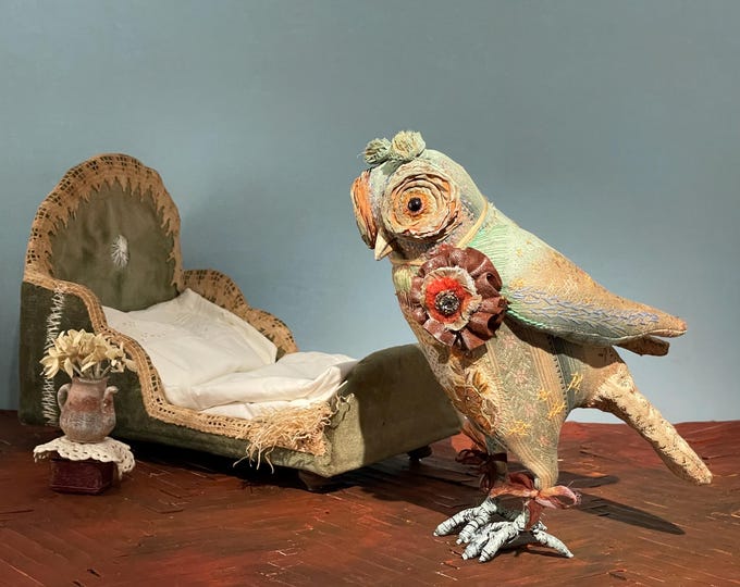 Jane - Handmade Textile Art Owl by DARIA SIKORA, Bird Doll, Bird Decor ...