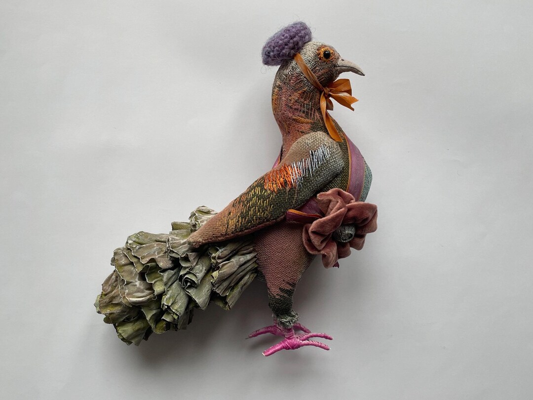 Louise Handmade Textile Art Pigeon by DARIA SIKORA, Bird Doll, Bird ...