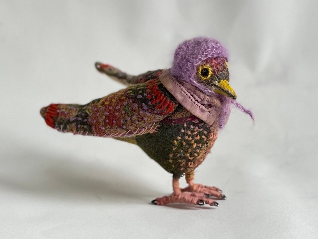 Terese Textile Art Owl Personalized Bird Doll, Bird Decor, Bird Toy ...