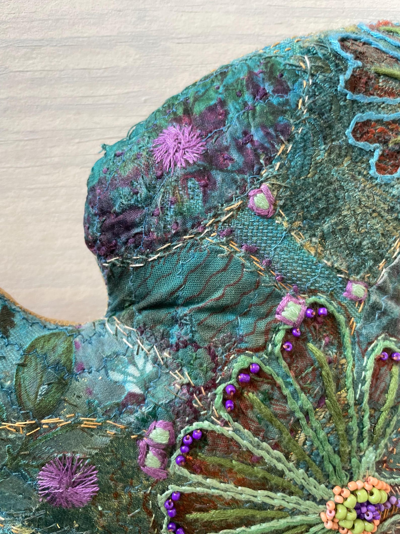 Hand-embroidered Bird Wall Sculpture, Textile Art by Daria Sikora - Etsy