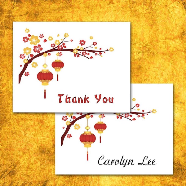 Chinese Thank You Card - Etsy
