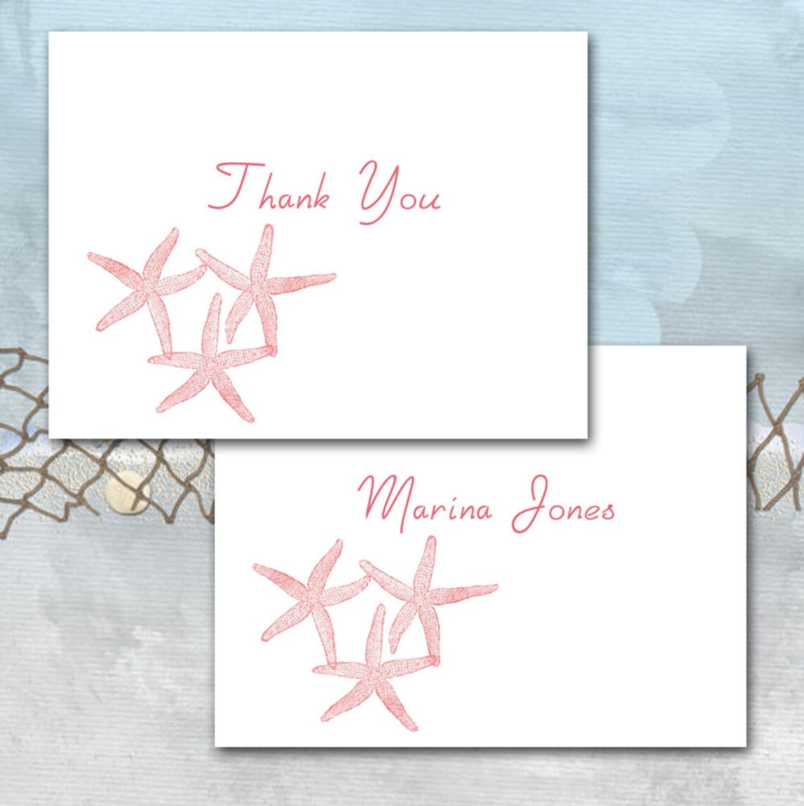 Starfish Note Cards Starfish Thank You Sea Star Beach - Etsy
