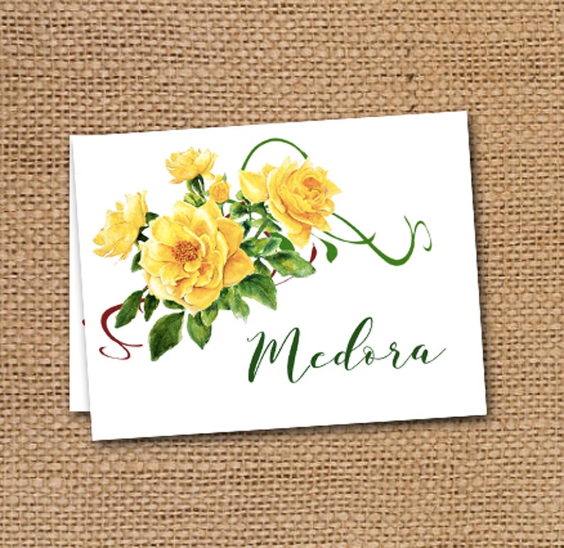 Yellow Rose of Texas Note Cards Personalized Texas - Etsy