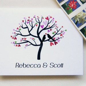 Family Tree Note Cards, Made to Order, Doves in a Tree, Personalized ...