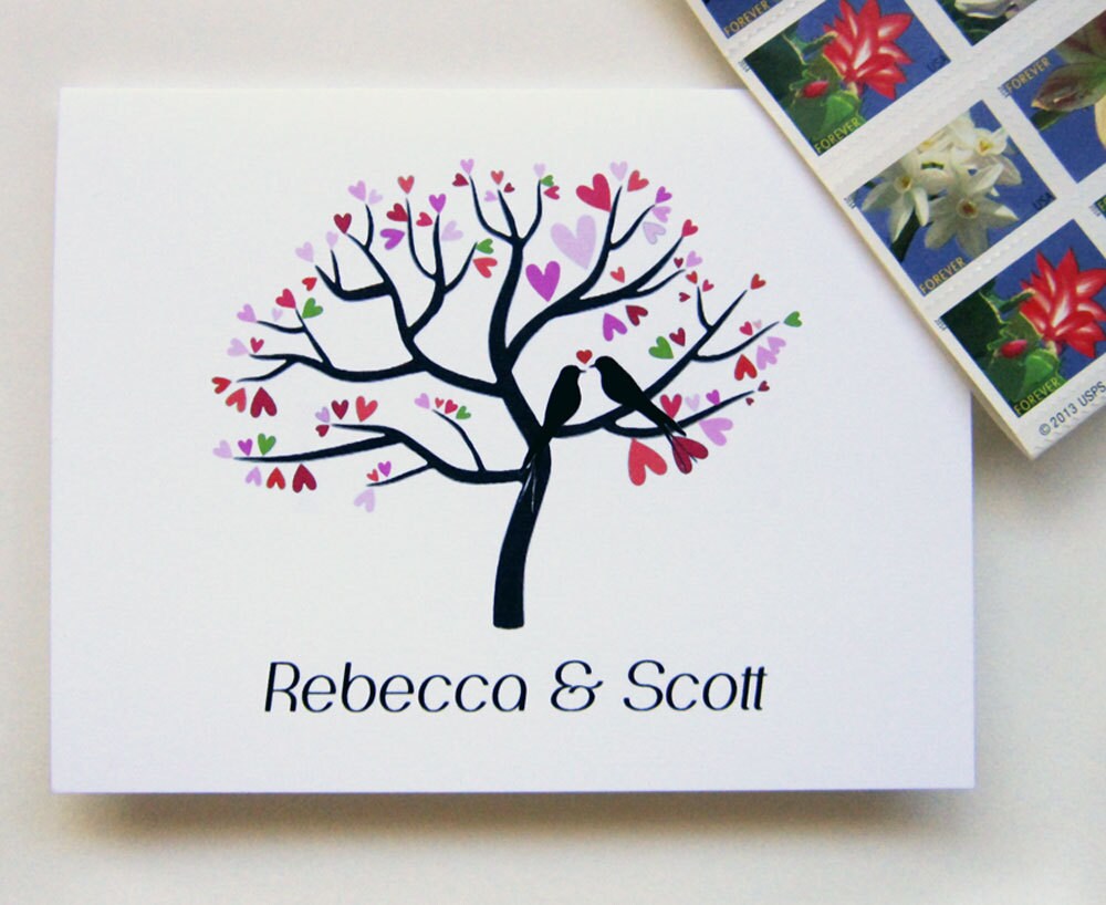 Family Tree Note Cards Made to Order Doves in a Tree - Etsy