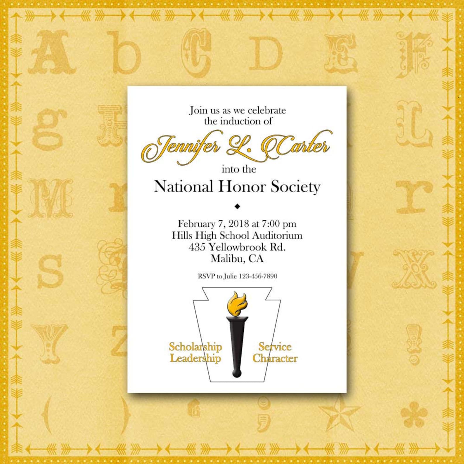Junior Beta Club Induction Invitation: DIY Printable (PDF) - Etsy