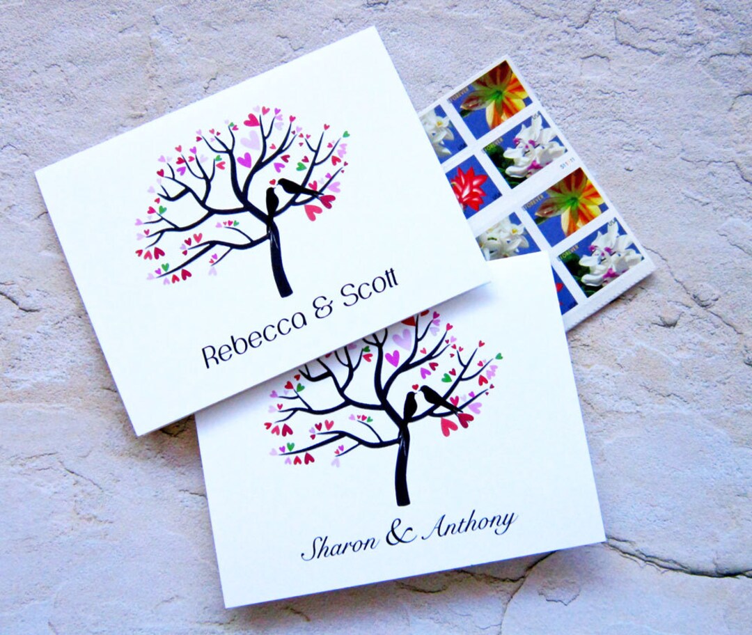 Family Tree Note Cards, Made to Order, Doves in a Tree, Personalized ...