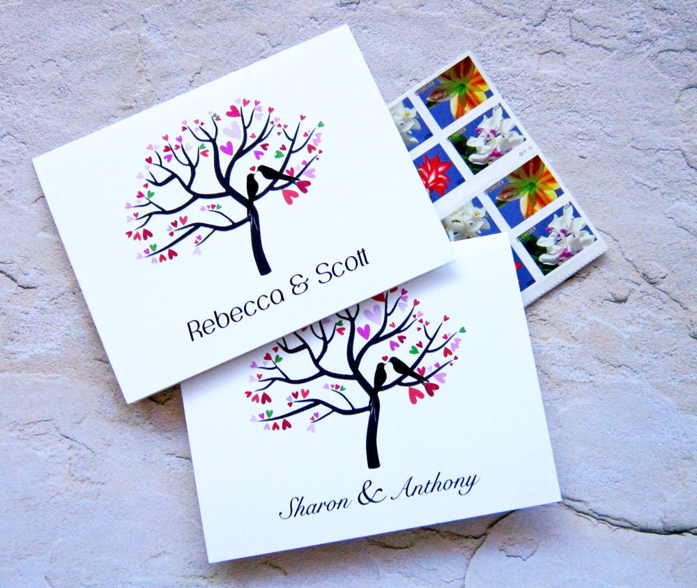 Family Tree Note Cards Made to Order Doves in a Tree - Etsy