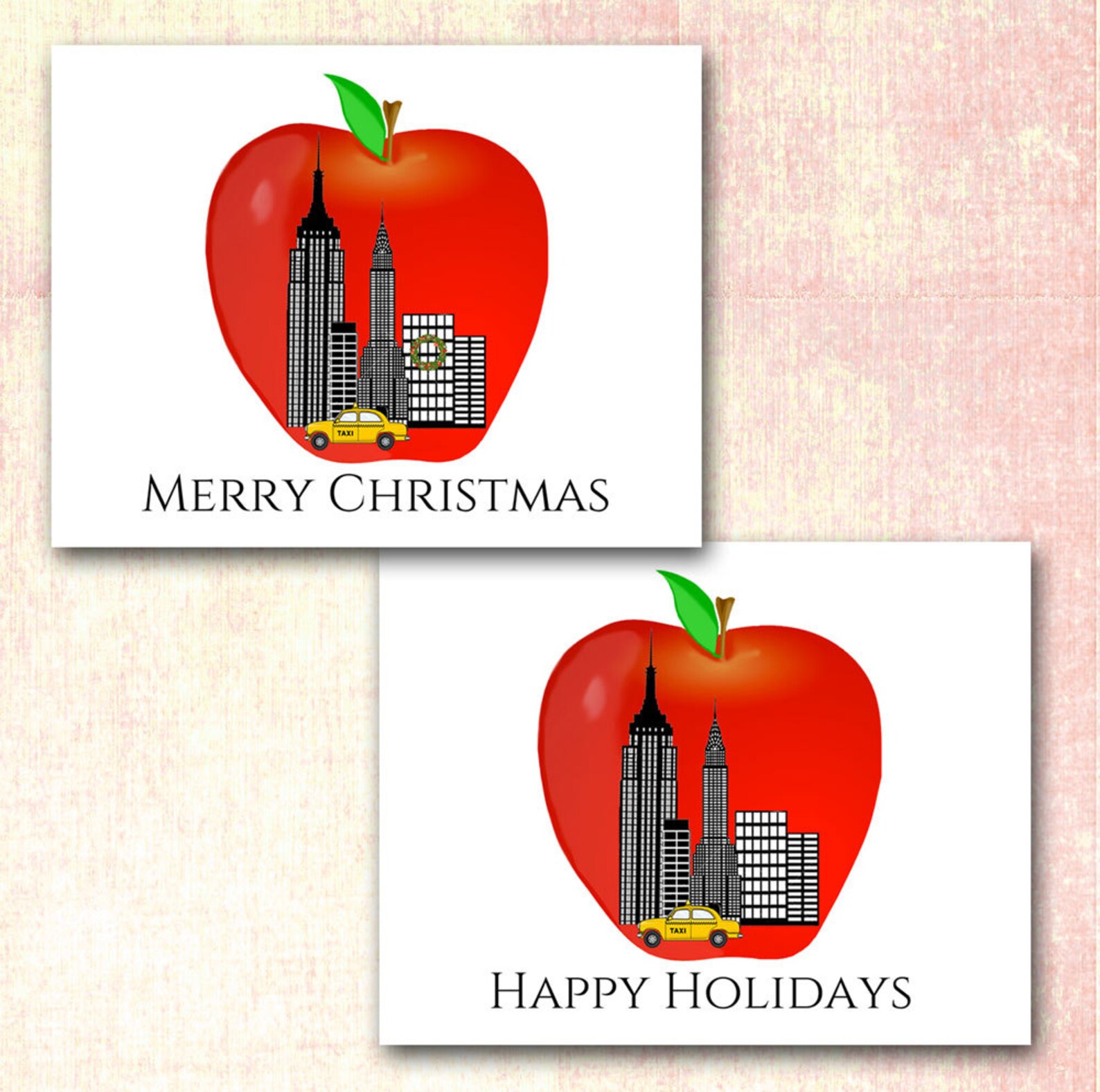 New York City Taxi Cards New York Skyline Yellow Taxi - Etsy