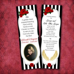 Memorial Bookmark, I Design You Print, Custom Made With Photo or Angel ...